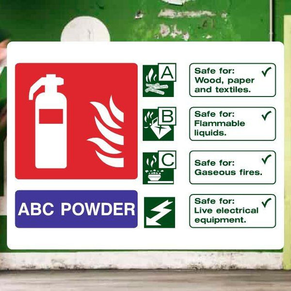 ABC Powder Extinguisher Sign – HSE/ISO Compliant – The Safety Sheep Store