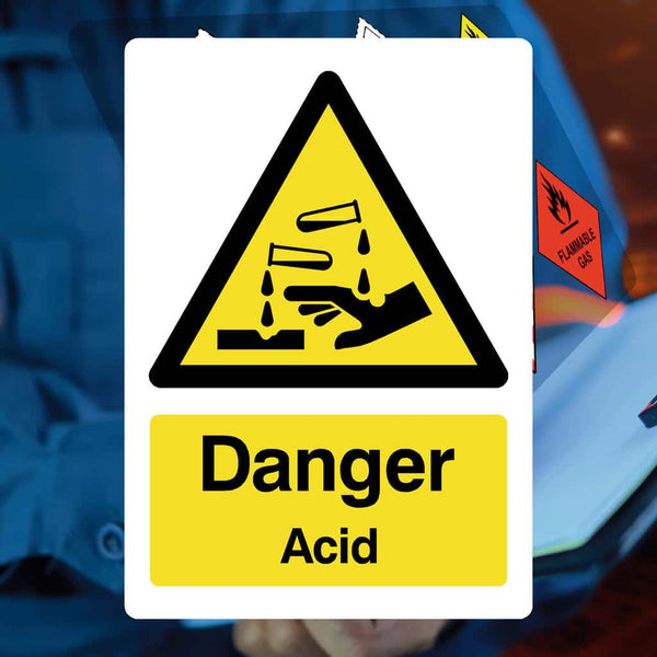 Danger Acid Safety Sign – COSHH Compliant – Made in Britain – The ...