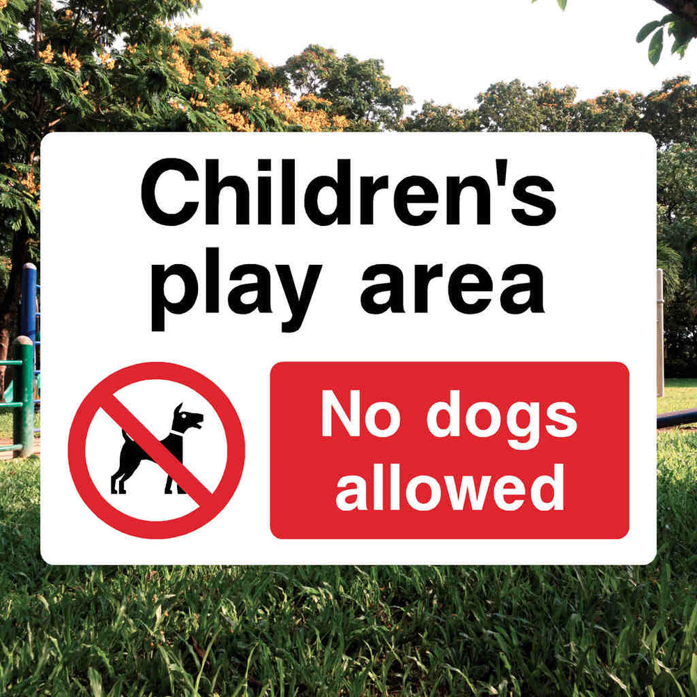 Children’s Play Area No Dogs Sign – Durable Playground Safety Sign ...