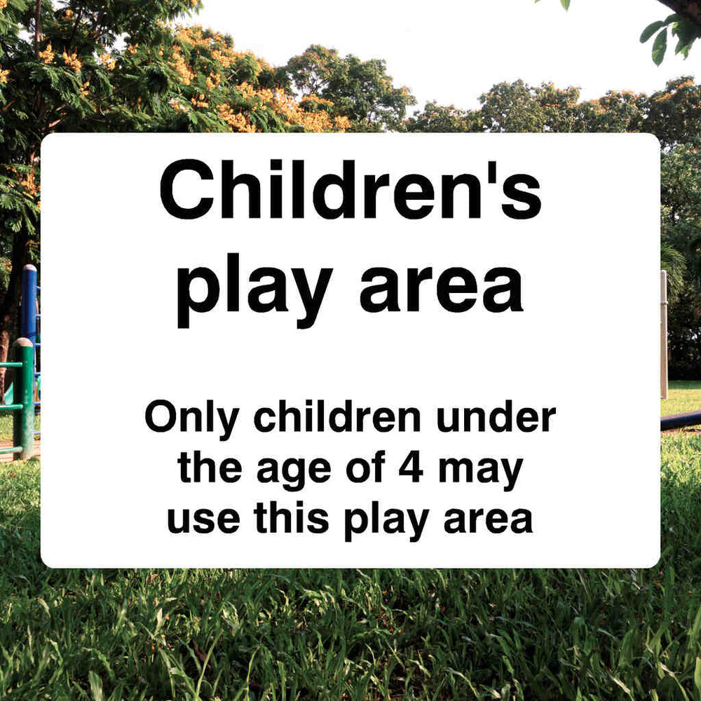 Children's Play Area Under 4 Safety Sign – Durable & Clear – The Safety ...