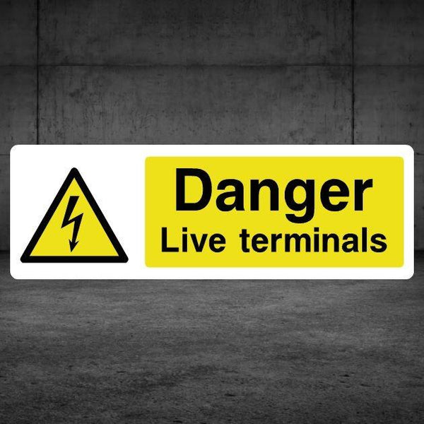 Danger Live Terminals Sign – Electrical Hazard Warning | Safety Sheep ...