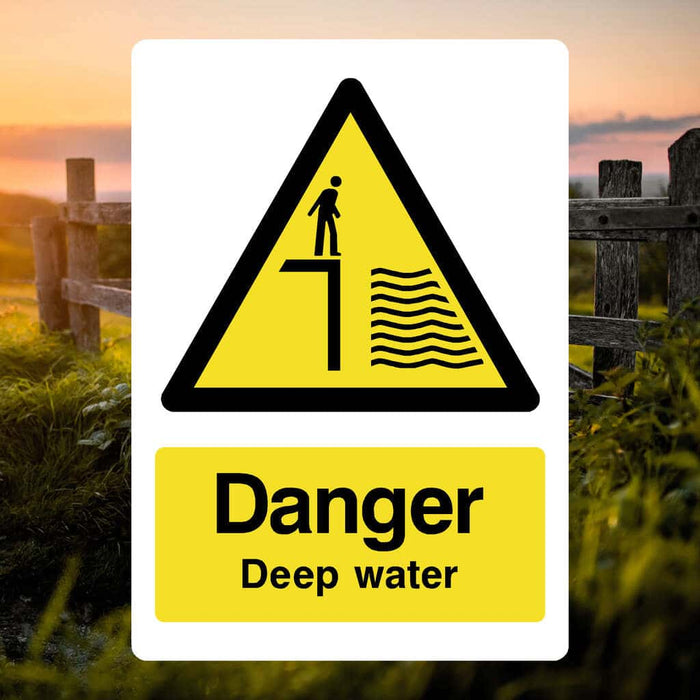 Deep Water Safety Sign – Durable UK Water Hazard Signage – The Safety ...