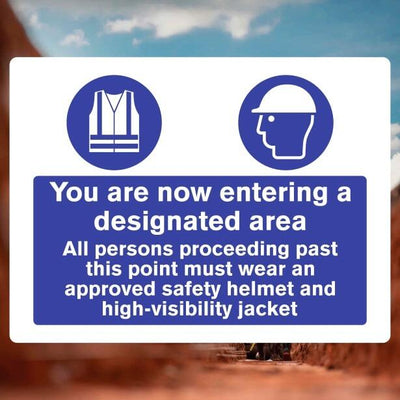 Designated Area Entry Sign | Safety Sheep UK – The Safety Sheep Store