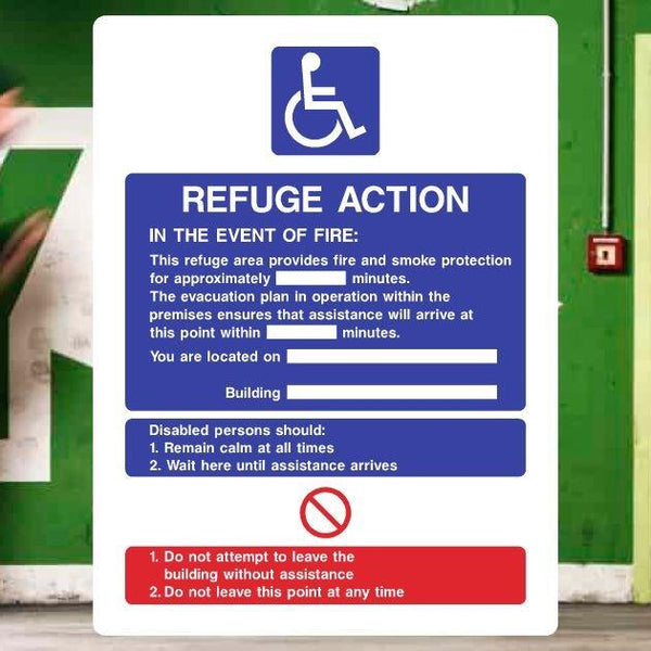 Disabled Refuge Action Sign – Fire Safety – The Safety Sheep Store