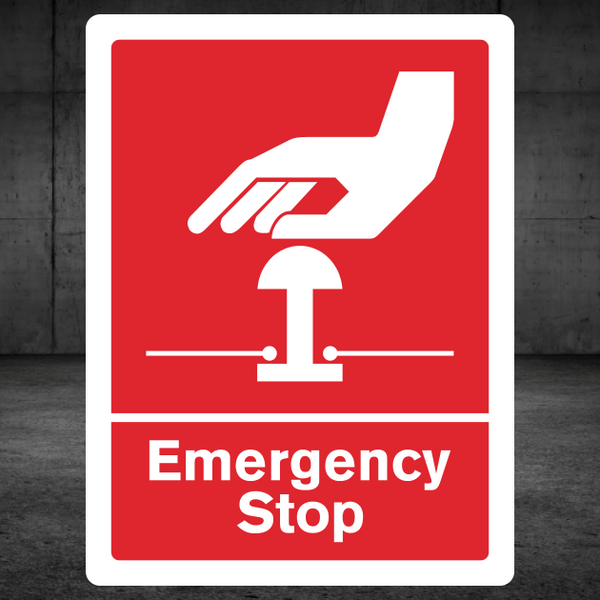 Emergency Stop Sign – Electrical Safety Signs UK – The Safety Sheep Store