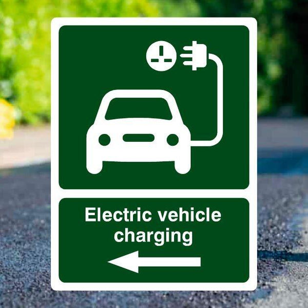 EV Charging Left Sign – Safety Sheep UK – The Safety Sheep Store