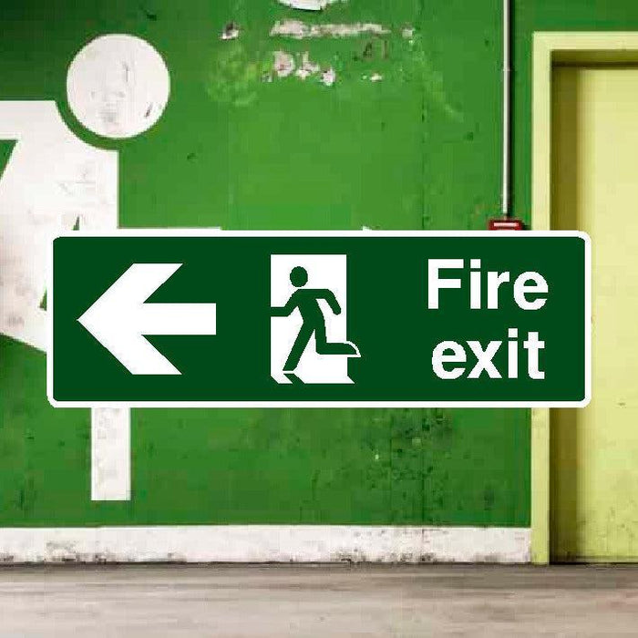 Fire Exit Left Sign – BS EN ISO 7010 Compliant – The Safety Sheep Store