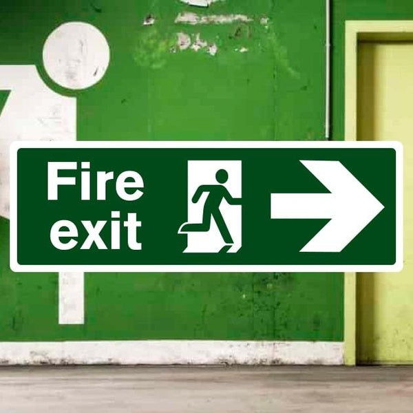 Fire Exit Right Arrow Safety Sign – The Safety Sheep Store