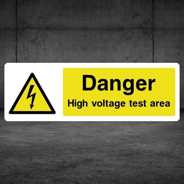High Voltage Test Area Sign – Electrical Hazard Safety Sign UK – The ...
