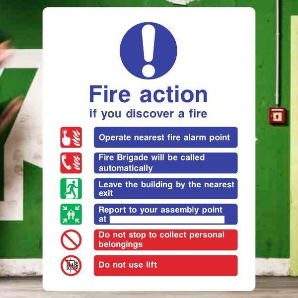 If You Discover Fire Sign – 6 Point Emergency Action – The Safety Sheep ...