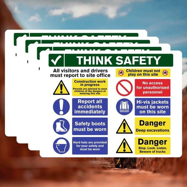 Multipack Site Safety Signs 50 Pack | Durable A3 Signs – The Safety ...