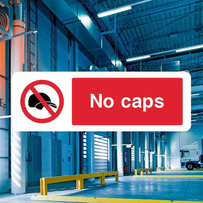 No Caps Safety Sign Made in Britain, Fast Shipping, Up to 35% Off – The ...