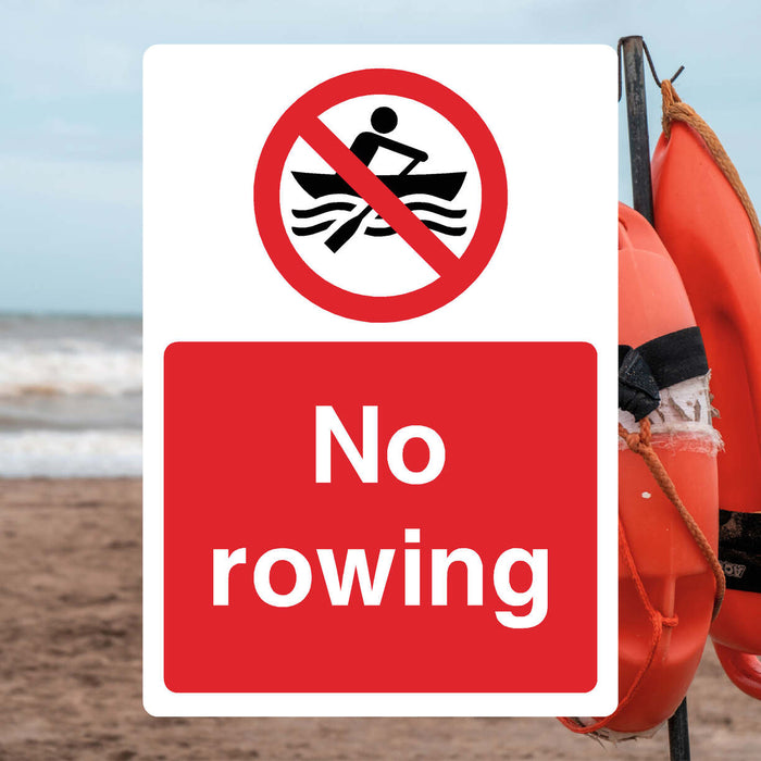 No Rowing Sign – Durable Water Hazard Safety Sign UK – The Safety Sheep ...