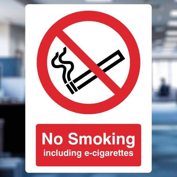No Smoking Including E-Cigarettes Sign – UK Compliant Safety Sign – The ...