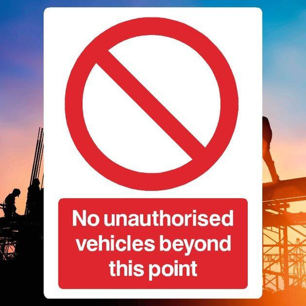 No Vehicles Beyond Sign – UK Made Safety Sign – The Safety Sheep Store