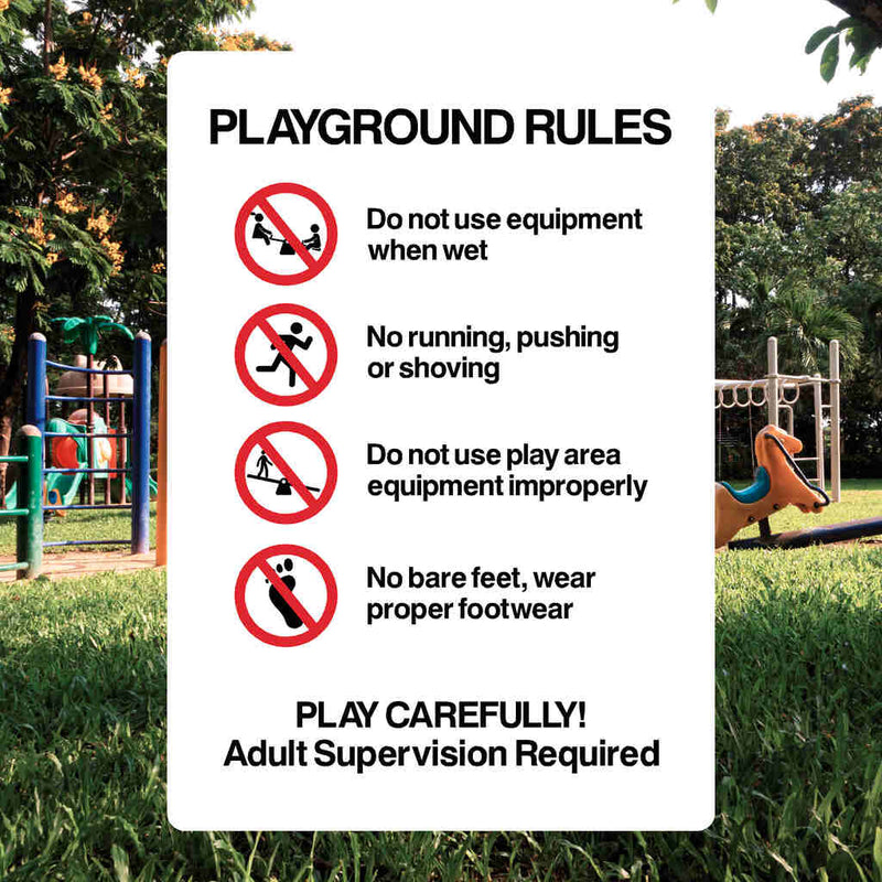 Playground Rules Safety Sign – Durable Outdoor Play Area Sign – The ...