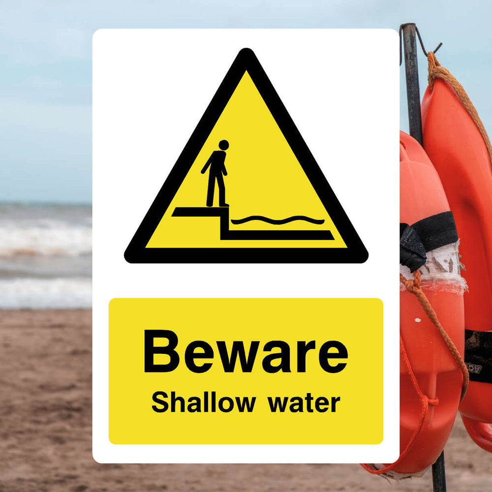 Shallow Water Sign | Water Hazard Safety Sign UK – The Safety Sheep Store