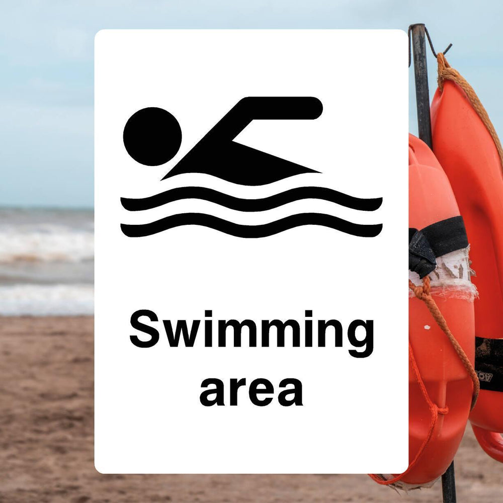 Swimming Area Sign – Durable Water Hazard Safety Sign UK – The Safety ...