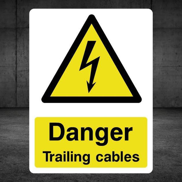 Trailing Cables Warning Sign – Electrical Safety Signage UK – The ...