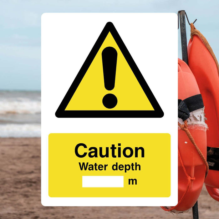 Water Depth Safety Sign – Durable HSE Compliant Warning Sign – The ...